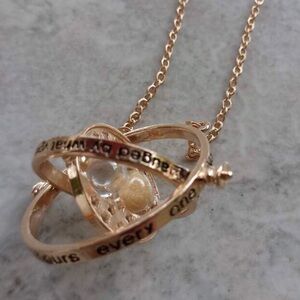 Jewelry | New Gold Hermione Time Travel Hourglass Rotating Time Turner ...